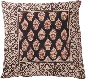 Guru Shop Kissenbezug Blockdruck, Dekokissen Bezug, Kissenhülle Ethno, Traditionelle Herstellung - Muster 4, Baumwolle, Size:40x40 cm