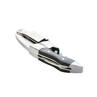 Point-Virgule ADomo Point-Virgule Korkenzieher f&uuml;r Wein, qualit&auml;t Kellnermesser aus Edelstahl mit holzgriff, schwarz, 12 x 30 x 1.5 cm, ADomo_PV-COC-0060