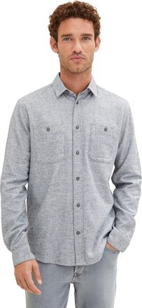 Tom Tailor Herren Hemd mit Struktur 1033710, 30751 - Off White Grindle Structure, 3XL