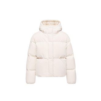 Moncler Moncler Doudoune Courte En Chenille &Agrave; Capuche Enigme, Femme, Blanc, Taille: 00