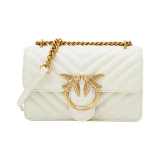 Pinko Love Birds Mini Bag Quilted Chain Crossbody - - Bags - Damen - Wei&szlig; - ONE SIZE