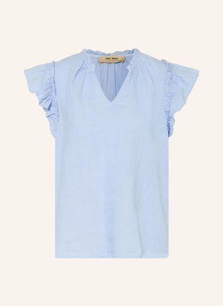 Mos Mosh Mos Mosh Blusenshirt Mmtea Aus Leinen Mit R&uuml;schen blau