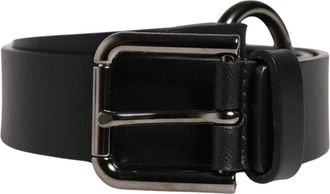 Dolce & Gabbana Homme, Accessoires, Noir, Taille: ONE Size Ceinture &agrave; Boucle M&eacute;tallique en Cuir de Veau