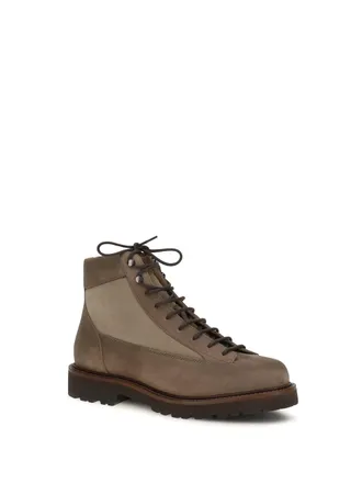 Brunello Cucinelli Mens Lace-Up Ankle Boots Koala+fungo