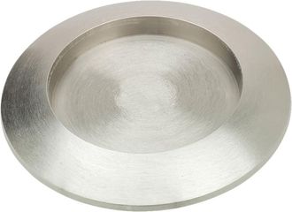 NKlaus Kerzentelle &Oslash;14cm Messing vernickelt matt Kerznehalter Untersetzer Tischdeko New 10634