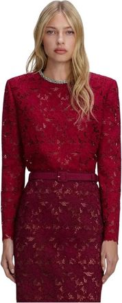 Self Portrait Spitzentop mit Kristallen - - Blouses & Shirts - Damen - Rot - XS