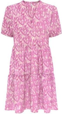 Only Onlnova Life Vis S/S Thea Dress AOP, Rose Vif, XS Femmes