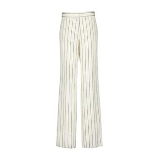 Stella McCartney Creme Pinstripe Straight-Leg Hose - - Trousers - Damen - Beige - S