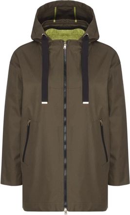 Herno Femme, Manteaux, Vert, Taille: 44 FR Manteau &Eacute;vas&eacute; &agrave; Volants