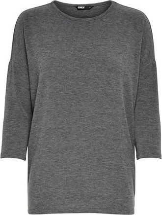 Only Onlglamour 3/4 Top Jrs Noos Femme haut, Gris Fonc&eacute; M&eacute;lang&eacute;, L
