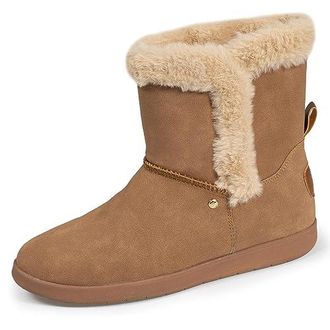 Isotoner Bottines femme avec revers fourr&eacute;, semelle mousse &agrave; m&eacute;moire de forme, 38 EU, camel