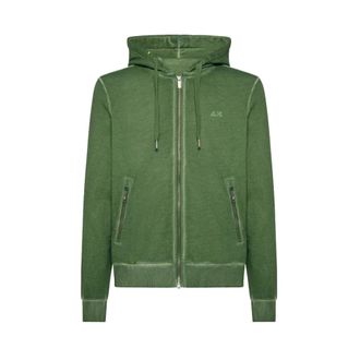 Sun 68 Gr&uuml;nes Baumwoll-Kapuzen-Shirt mit spezieller F&auml;rbung - - Sweatshirts & Hoodies - Herren - Gr&uuml;n - M