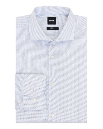 HUGO BOSS Baumwollhemd mit Stretchanteil und Haifischkragen, Slim Fit in
