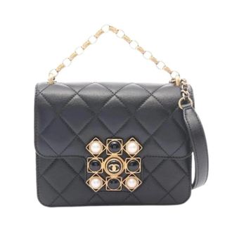 Chanel Pre-owned Matelasse Lammleder 2Way Umh&auml;ngetasche - - Pre-owned - Damen - Schwarzk - ONE SIZE