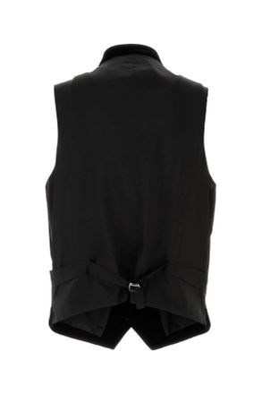Giorgio Armani Mens Black Velvet Vest Blackbeauty Cappotti Coat