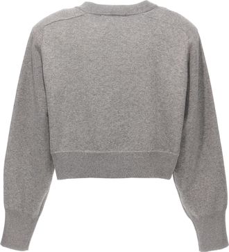 Rotate Sequin-Logo Knit Sweater - Gray