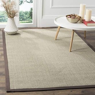 Safavieh Tapis en Fibre Naturelle pour Salon, Salle à Manger, Chambre à Coucher - Collection Fibre Naturelle, Poils Courts, Taupe et Marron Clair, 91 x 152 cm