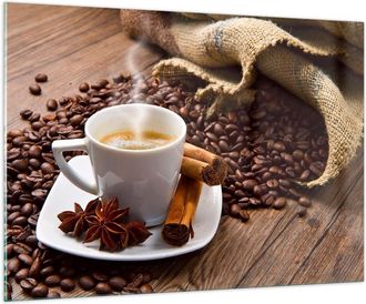 Arttor Bilder auf Glas 100x70cm Glasbild Kaffee schwarz Fr&uuml;hst&uuml;ck Schokolade Gro&szlig; Wanddeko Bild im Glas Schlafzimmer K&uuml;che Deko Wandbilder Dekoration Wohnzim