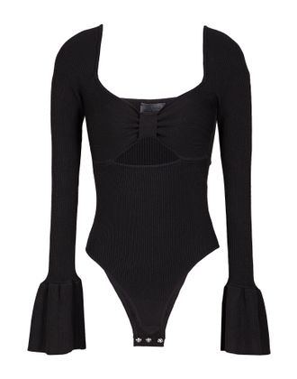 8 by YOOX RIBBED-KNIT LONG-SLEEVE BODYSUIT