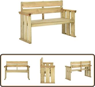 vidaXL Gartenbank 121 cm Kiefernholz Imprägniert - Gartenbank - Holzmöbel - Gartenmöbel - Terrassentisch - Kiefernholz