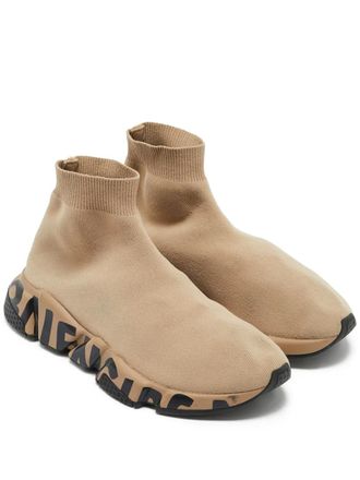 Balenciaga baskets montantes Speed - Tons neutres