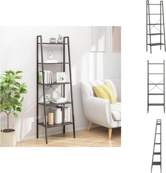 vidaXL Vidaxl - Standregal mit 5 B&ouml;den Schwarz 56x35x174 cm - B&uuml;cherregal - Stehleuchte - Aufbewahrungsl&ouml;sung - Raumsparsamkeit - Wohnzimmer Dekoration