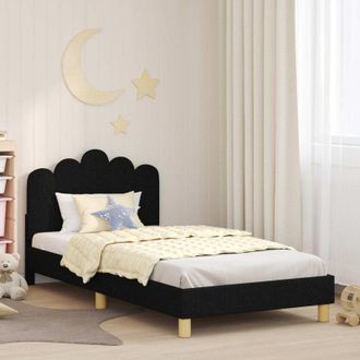 vidaXL vidaXL Cadre de lit pour enfants avec t&ecirc;te de lit Noir 90 x 190 cm