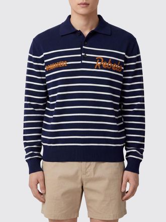 Dsquared2 Gestreiftes Strick-Poloshirt in Relaxed Fit mit langen &Auml;rmeln