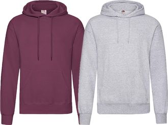 Fruit Of The Loom 2er Classic Hooded Sweat Set Herren Kapuzenpullover Sweatshirt M L XL 2XL 3XL 4XL 5XL Farbsets & HLKauf-Block (M, 1x Burgund & 1x Grau & 1x HLKauf-Blo