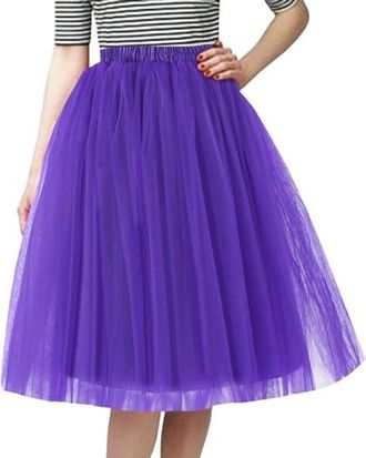 Generic Jupe Longue a Volant Midi Rouge Élastiquée Tutu Grise Devant Côtelée Tendance Asymetrique Sexy Colorée Espagnole Nouer Côté Bermuda Pailletée Bronze S