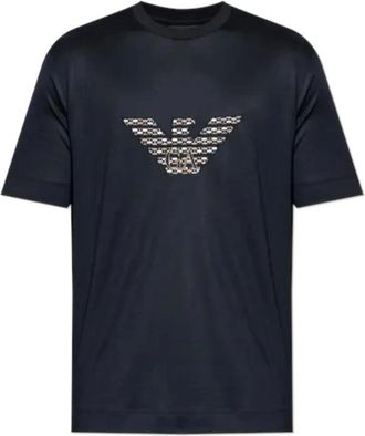 Emporio Armani Homme, Tops, Bleu, Taille: XL T-shirt à col rond