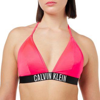 Calvin Klein Damen Bikini Oberteil Triangel mit Schnürung, Rot (Signal Red), XXL