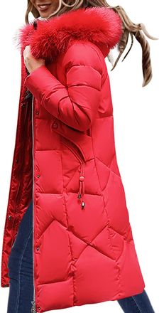 Generic Damen Daunenjacke Lang Mantel Daunenmantel Steppmantel Wintermantel Mit Kapuze Winter Warm Parka Winddicht Jacke Steppjacke Steppmantel