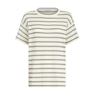 Brunello Cucinelli Maglietta girocollo a righe - - Tops - Damen - Beige - M