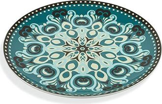 Villa D'Este Home Tivoli Villa DEste Home Tivoli 2195356 Set aus 4 Cala Jondal Flach-Teller mit hoher Tragf&auml;higkeit, Porzellan