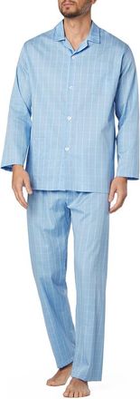 Novila Herren Pyjama blau Reine Baumwolle Gemustert,unifarben
