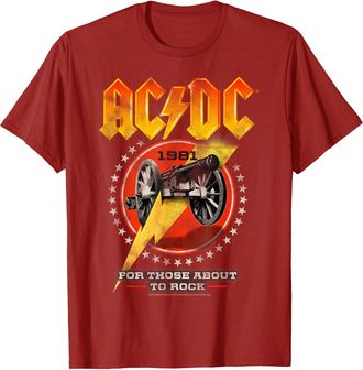 AC/DC Offizielles AC/DC for Those About to Rock 1981 Tour Rot T-Shirt