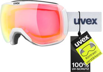 Uvex downhill 2100 CV - kontrastverst&auml;rkende Skibrille mit schmalem Rahmen und extra weitem Sichtfeld f&uuml;r Damen und Herren - white/red-purple - one size