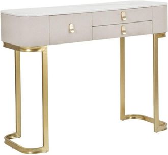 Paris Prix Console Effet Marbre Beauty 100cm Crème & Or