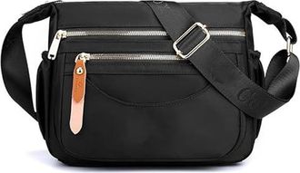 Generic Garhomtur Sac &agrave; bandouli&egrave;re multi-poches de grande capacit&eacute; pour femme, en nylon imperm&eacute;able, d&eacute;contract&eacute;, sac &agrave; bandouli&egrave;re unique, Noir