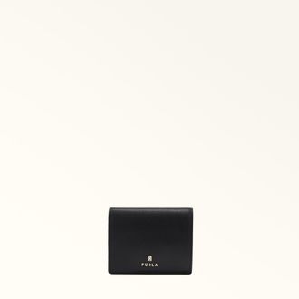 Furla Camelia Kompaktes Portemonnaie Nero Schwarz Strukturiertes Leder Damen