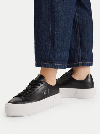 Calvin Klein Sneakers Flatform Lace Up Lth YW0YW01928 Schwarz