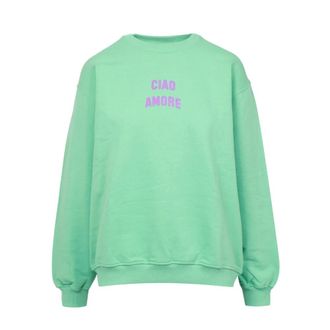 Giada Benincasa Femme, Sweatshirts et sweats &agrave; capuche, Vert, Taille: 38 FR Ciao Amore SweaT-shirt
