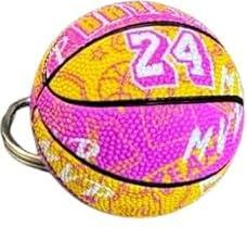 Generic Balle porte-clés Bryant compatible avec NBA 24 Lakers Basket Couleurs Jaune et Rose Gadget Accessoires Idée Cadeau Homme Femme Enfant Pendentif Créati