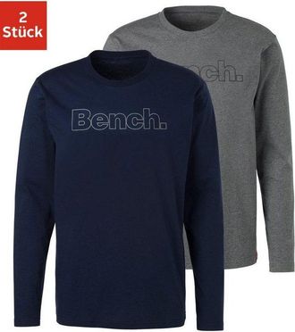 Bench Langarmshirt (2-tlg) mit Bench. Print vorn