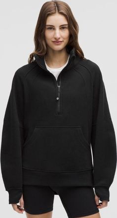 lululemon Scuba Oversized-Pullover mit Trichterkragen und halblangem Reißverschluss Lang für Frauen - Größe XL/2XL in Black