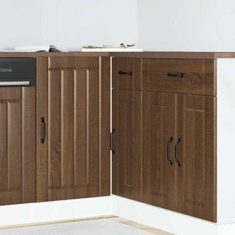 vidaXL Vidaxl - Meuble bas de cuisine Lucca chêne marron bois dingénierie