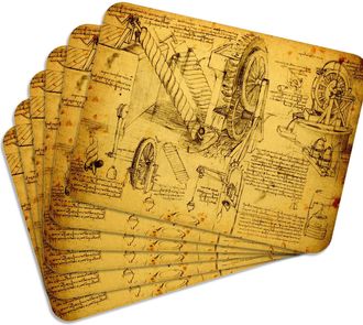 MG Design Set aus 6 Kork-Platzsets - Ancient Map - 30 x 40 cm - hitzebest&auml;ndig & abwischbar, mit Korkr&uuml;ckseite