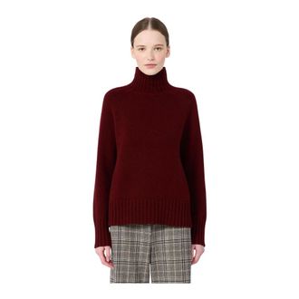 Max Mara Femme, Pulls, Rouge, Taille: 36 FR Pull &agrave; col roul&eacute;