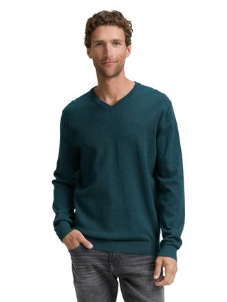 Tom Tailor Herren 1039811 Pullover, 21545-Sapphire Green Melange, XXL